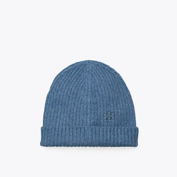 Tory Burch Ribbed Cashmere Beanie