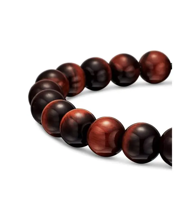 David Yurman Spiritual Beads Bracelet With Red Tiger's Eye - Silver/red