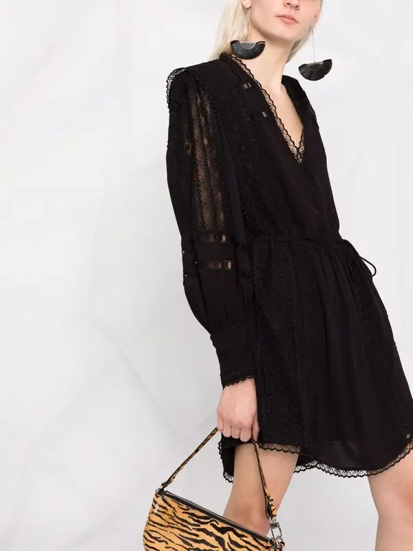Iro Paris Cassie Lace-Detail Mini Dress In Black - 27% Off | Editorialist