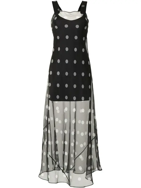 Polka Dot Sheer Dress Zimmermann black polka dot belted sheer dress - BOPF