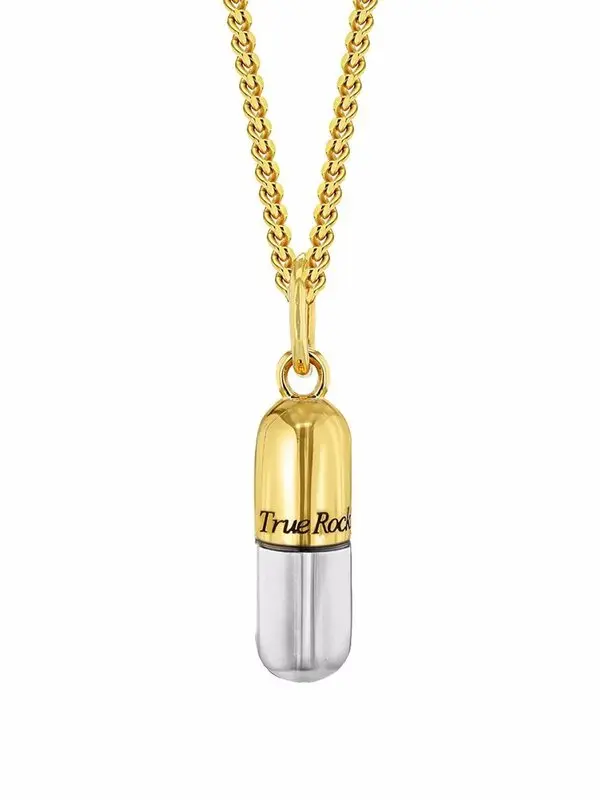 TRUE ROCKS Mini Pill Pendant Necklace - Gold