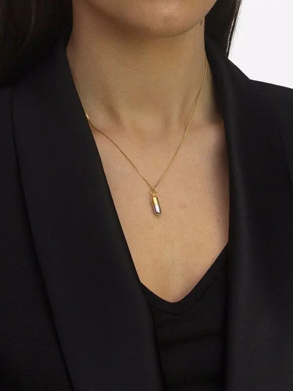 TRUE ROCKS Mini Pill Pendant Necklace - Gold