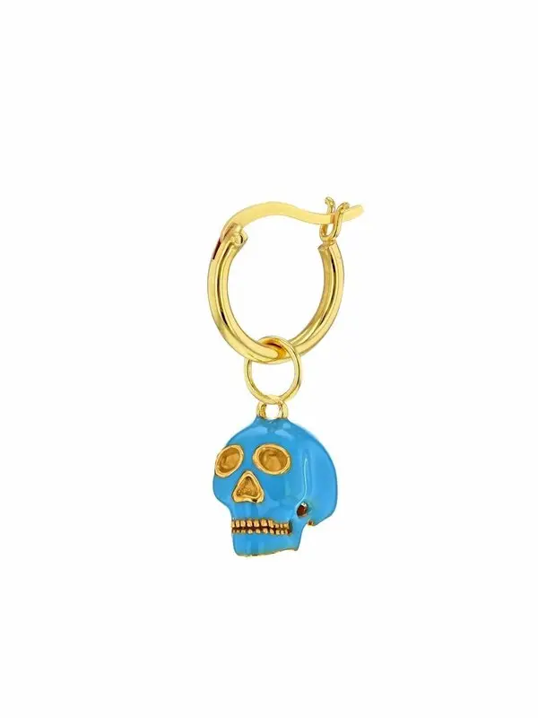 TRUE ROCKS Skull Hoop Earring - Gold