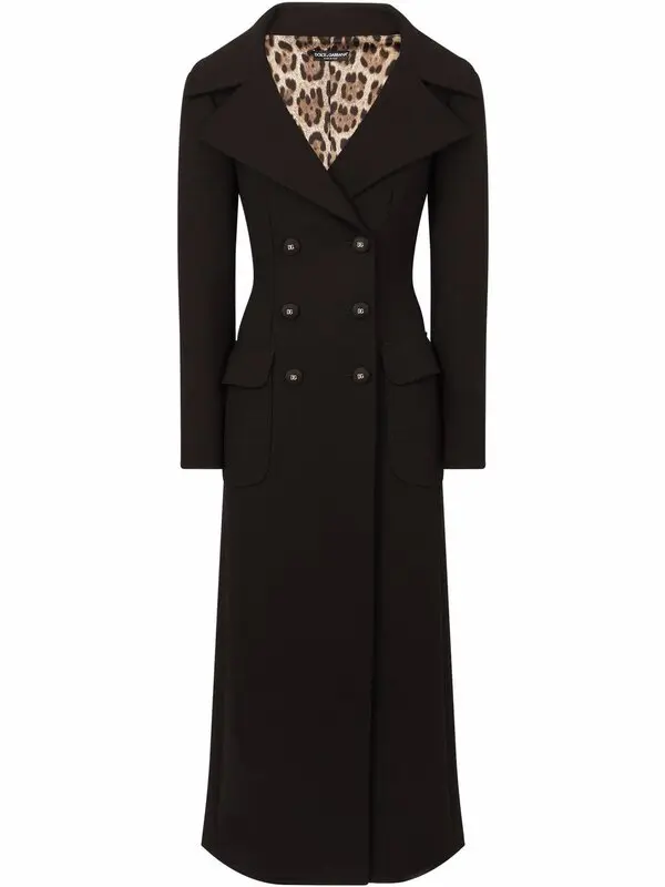 Dolce & Gabbana Double-breasted Wool Coat With Logo Buttons