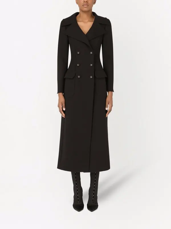Dolce & Gabbana Double-breasted Wool Coat With Logo Buttons