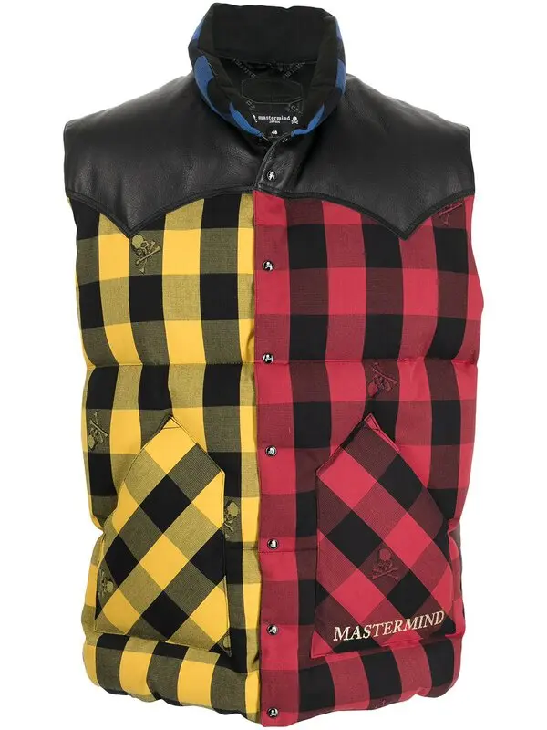 MASTERMIND WORLD Check-print Padded Gillet