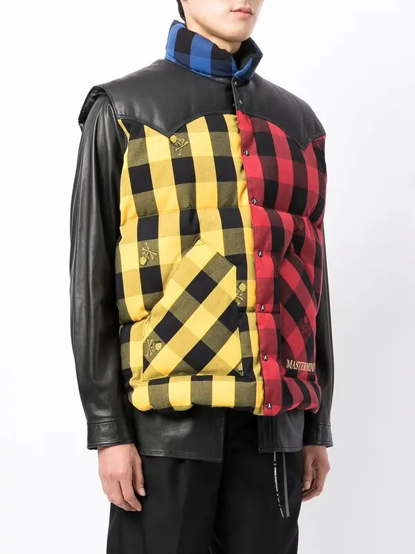 MASTERMIND WORLD Check-print Padded Gillet