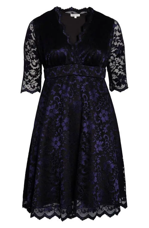 KIYONNA Mon Cheri Lace Cocktail Dress - Violet Noir