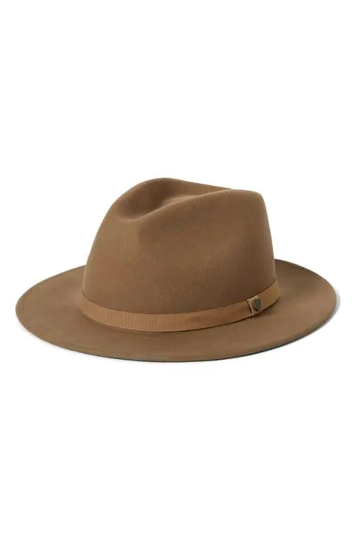 Brixton Messer Packable Fedora - Khaki/khaki