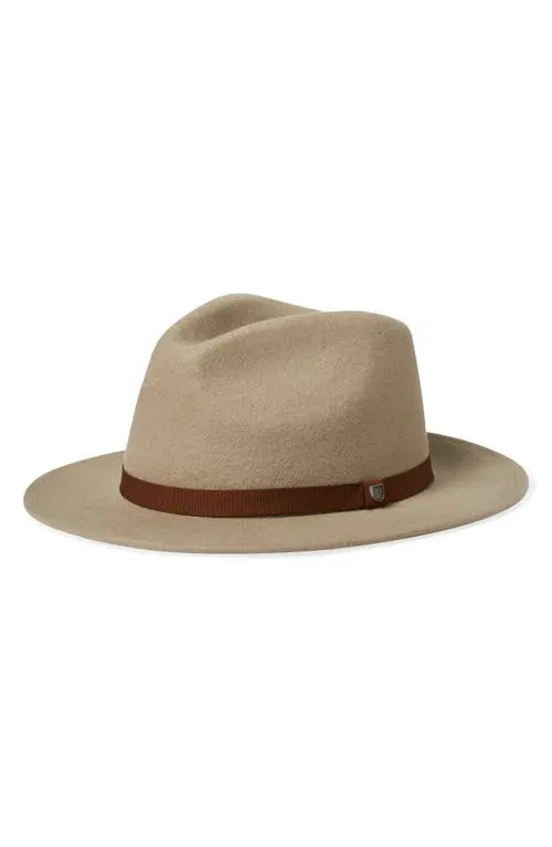 Brixton Messer Packable Fedora - Timberwolf/light Brown