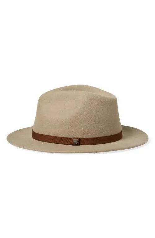 Brixton Messer Packable Fedora - Timberwolf/light Brown