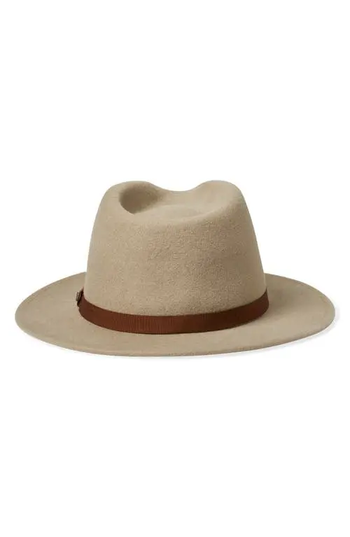 Brixton Messer Packable Fedora - Timberwolf/light Brown