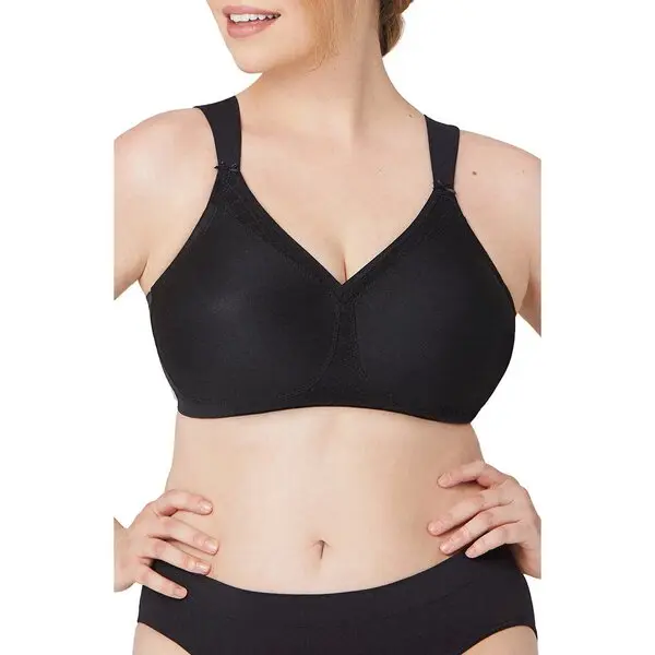 GLAMORISE Seamless Support T-shirt Bra - Black