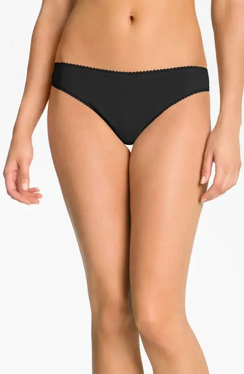 ON GOSSAMER Cabana Stretch Cotton Thong - Black