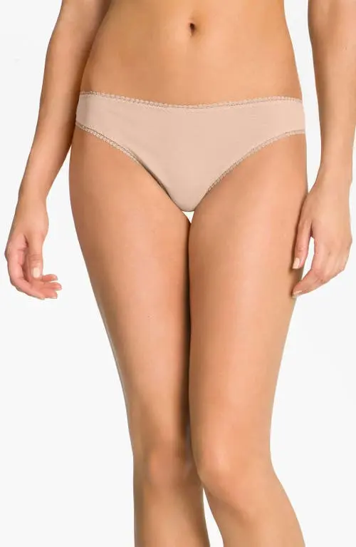 ON GOSSAMER Cabana Stretch Cotton Thong - Champagne