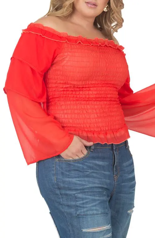 STANDARDS & PRACTICES Tiered Sleeve Smocked Top