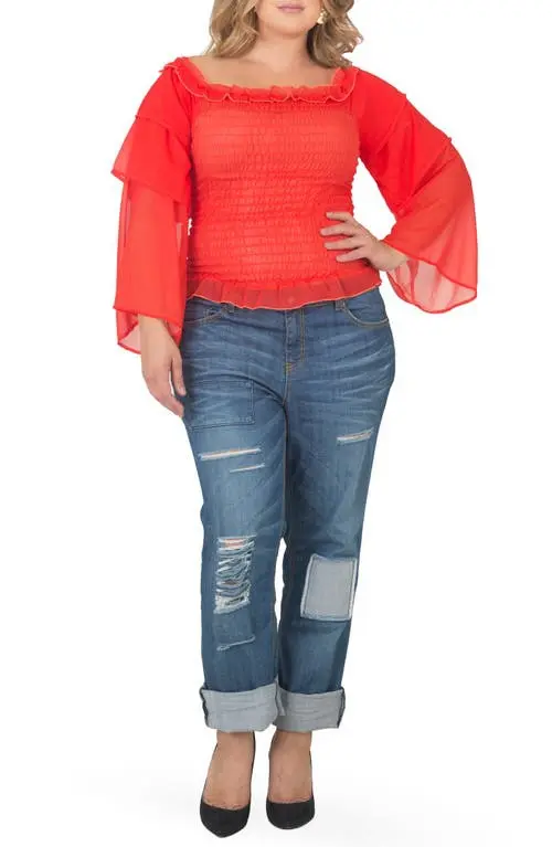 STANDARDS & PRACTICES Tiered Sleeve Smocked Top