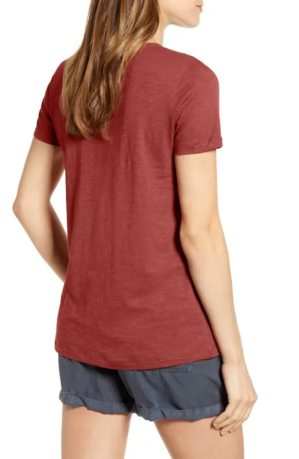 Caslon U-neck T-shirt - Rust Spice