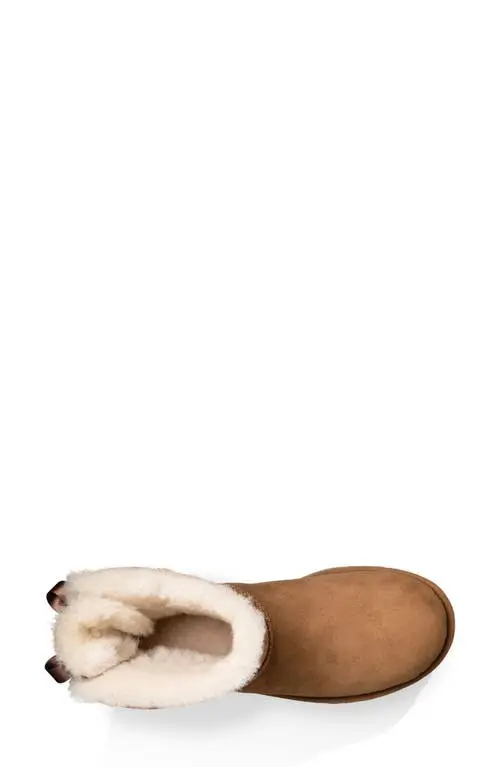 UGG Mini Bailey Bow Ii Shearling Bootie - Chestnut Suede