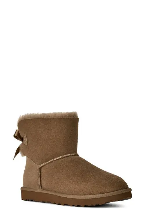 UGG Mini Bailey Bow Ii Shearling Bootie - Light Bronze