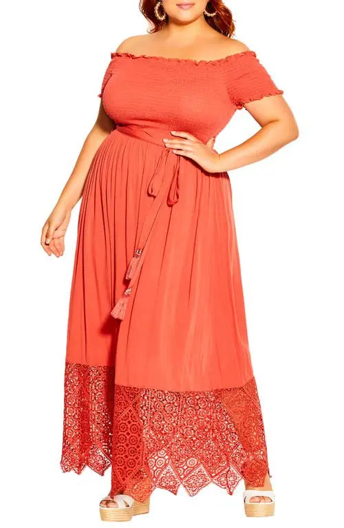 City Chic Off-the-shoulder Maxi Dress