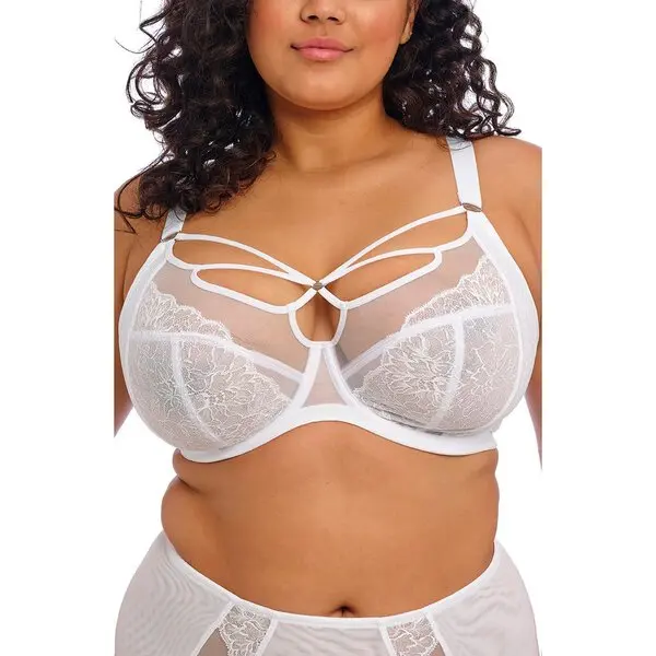 Elomi Brianna Underwire Strappy Plunge Bra - White