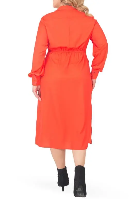 STANDARDS & PRACTICES Tie Waist Printed Midi Dress