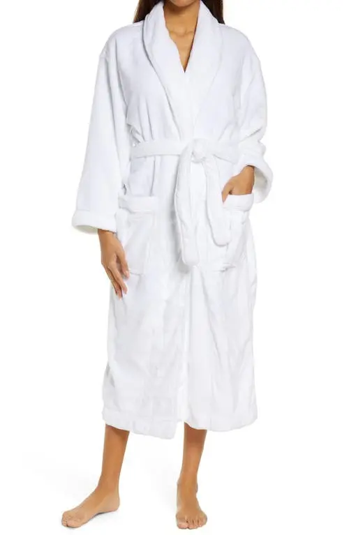 Majestic International Darlington Fleece Robe - White