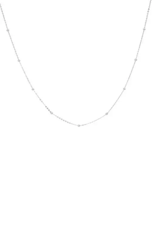 Bony Levy 14k Gold Ball Bead Chain Necklace - White Gold