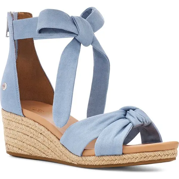 UGG Yarrow Espadrille Wedge Sandal - Blue Canvas