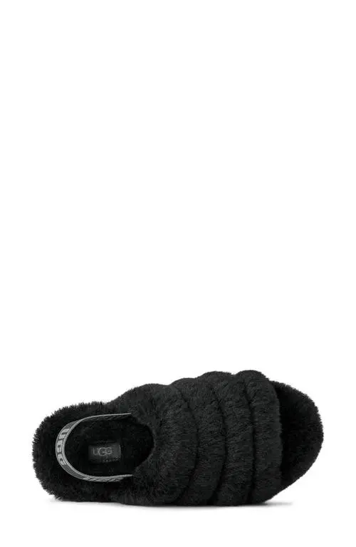 UGG Fluff Yeah Slingback Sandal - Black/dark Shadow