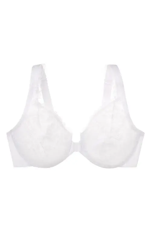 GLAMORISE Wonderwire® Front Close Stretch Lace Underwire Bra - White