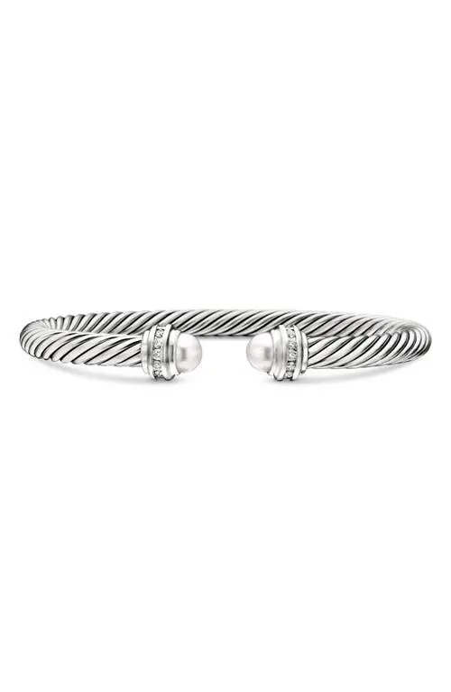 David Yurman Cable Classics Bracelet With Gemstones And Diamonds - Pearl