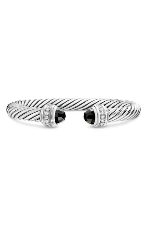 David Yurman Cable Classics Bracelet With Gemstones And Diamonds - Silver/diamond/black Onyx