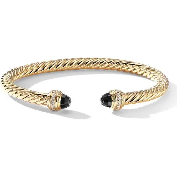 David Yurman Cable Classics Bracelet With Gemstones And Diamonds - Yellow Gold/diamond/black