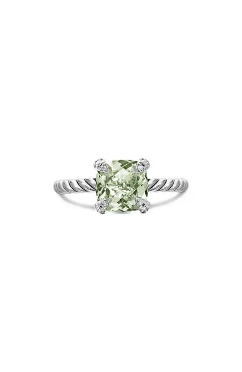 David Yurman Chatelaine® Ring With Diamond And Semiprecious Stone - Prasiolite