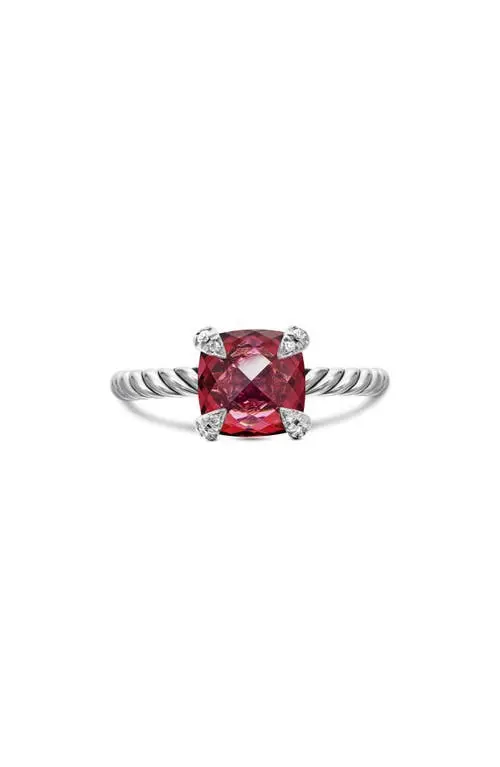 David Yurman Chatelaine® Ring With Diamond And Semiprecious Stone - Rhodalite Garnet