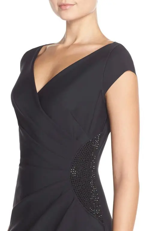 Alex Evenings Contour Collection Embellished Jersey Column Gown - Black