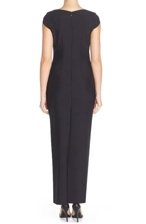Alex Evenings Contour Collection Embellished Jersey Column Gown - Black