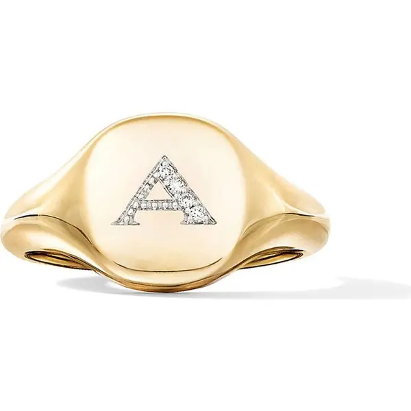David Yurman Initial Pinky Ring - Diamond-a