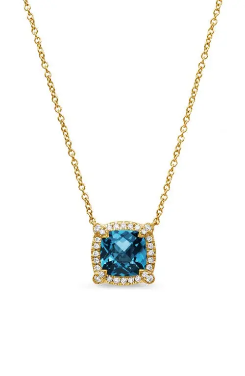 David Yurman Petite Chatelaine® Pavé Bezel Pendant Necklace - Blue Topaz