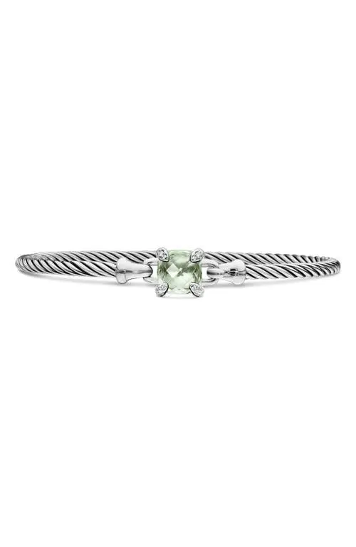 David Yurman Chatelaine® Sterling Silver Bracelet With Semiprecious Stone And Diamonds - Prasiolite