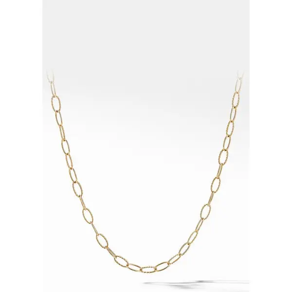 David Yurman Stax Elongated Oval Link 18k Necklace