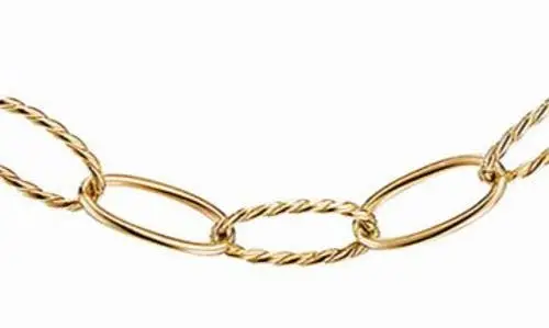 David Yurman Stax Elongated Oval Link 18k Necklace