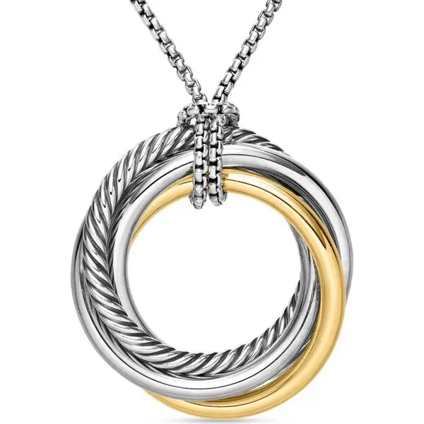 David Yurman Crossover Hoop Pendant Necklace - Silver
