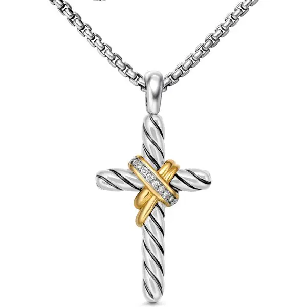 David Yurman Cross Pendant Necklace - Diamond