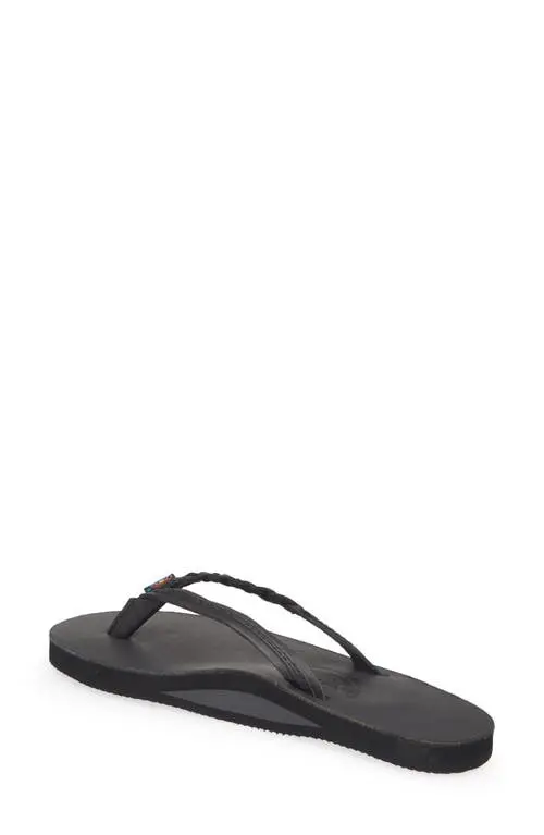 RAINBOW® Braided Leather Flip Flop - Classic Black