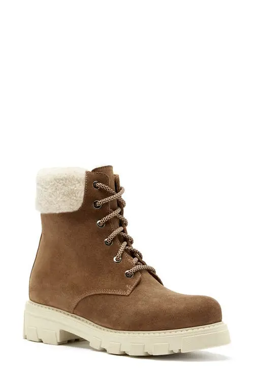 La Canadienne Andy Waterproof Genuine Shearling Winter Boot - Walnut Suede