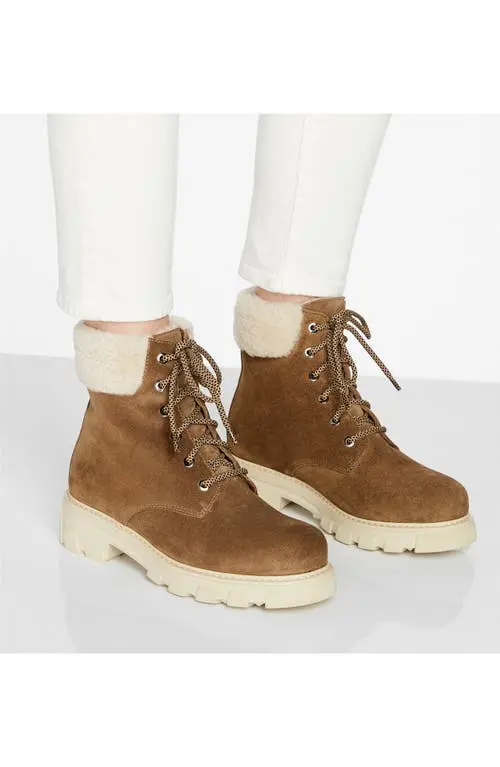 La Canadienne Andy Waterproof Genuine Shearling Winter Boot - Walnut Suede