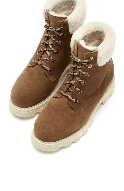 La Canadienne Andy Waterproof Genuine Shearling Winter Boot - Walnut Suede